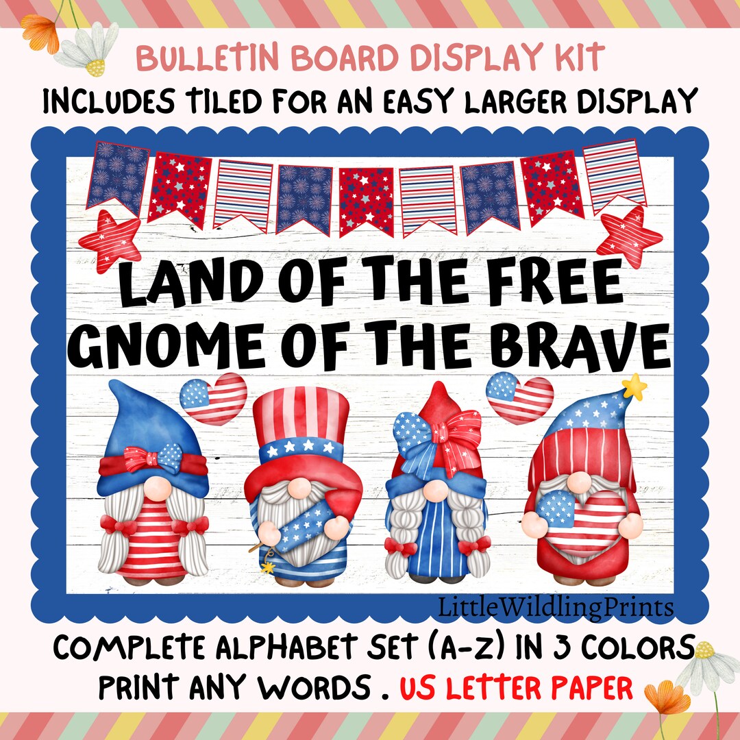 Flag Day Gnomes Independence Day Bulletin Board America Patriots ...