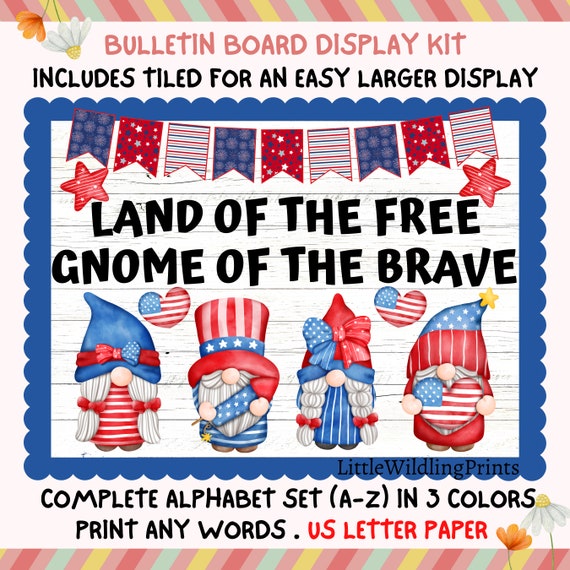 Flag Day Gnomes Independence Day Bulletin Board America - Etsy