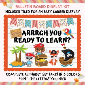 Pirate Bulletin Board Kit, Back to School Sea Boat Treasure Shipwreck ...