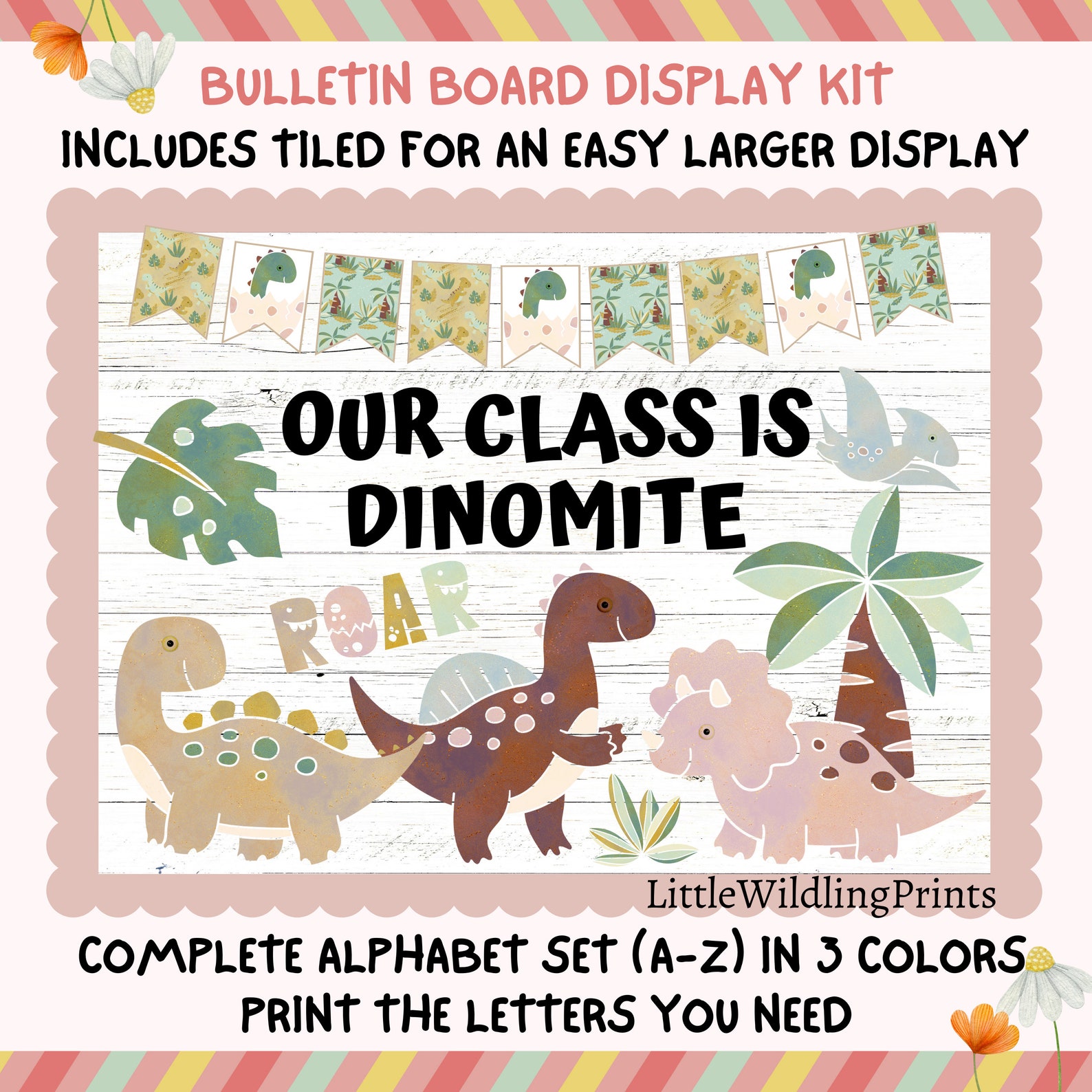 Dinosaur Bulletin Board Kit - Dinomite Jurassic Prehistoric Theme ...