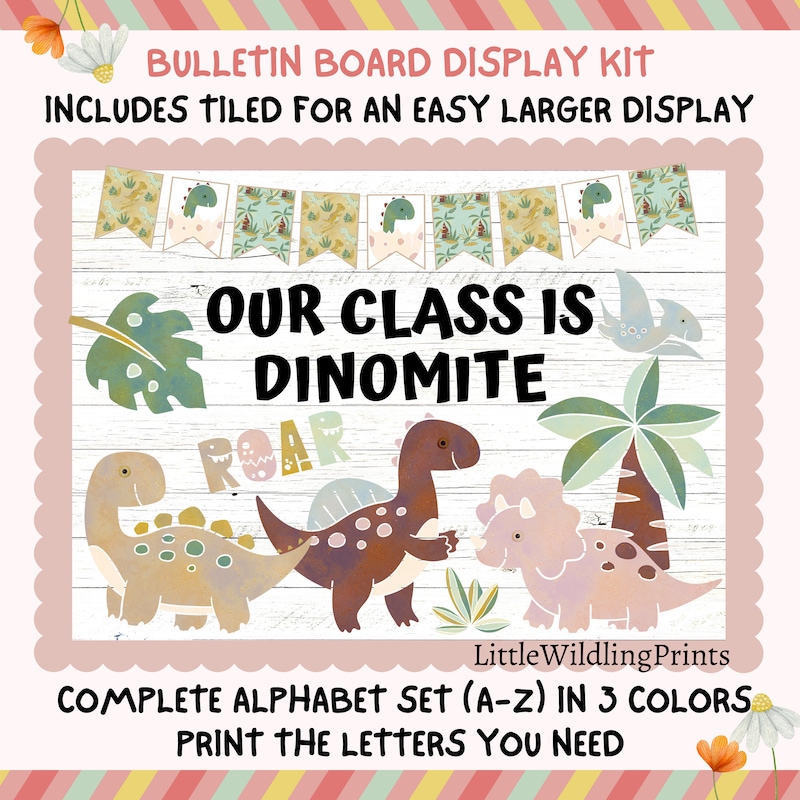 Dinosaur Bulletin Board - Etsy