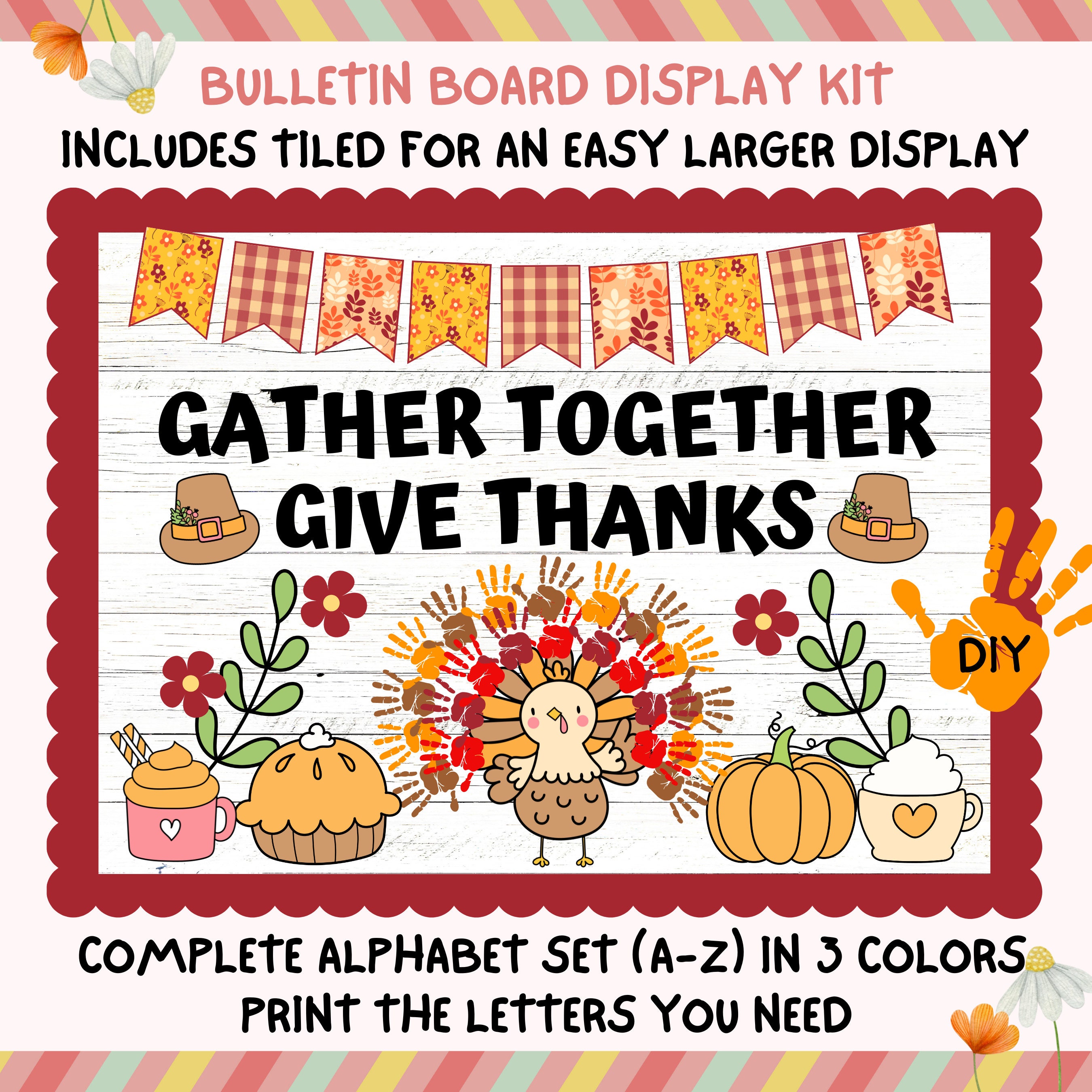 Thanksgiving, Turkey, Fall, Handprint DIY Class Activity, Give Thanks ...