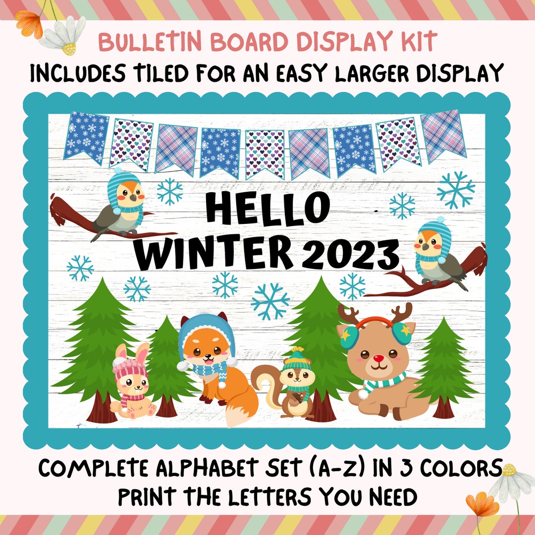 Winter, Woodland, Animals, Winter Bulletin Board Kit, January - Etsy