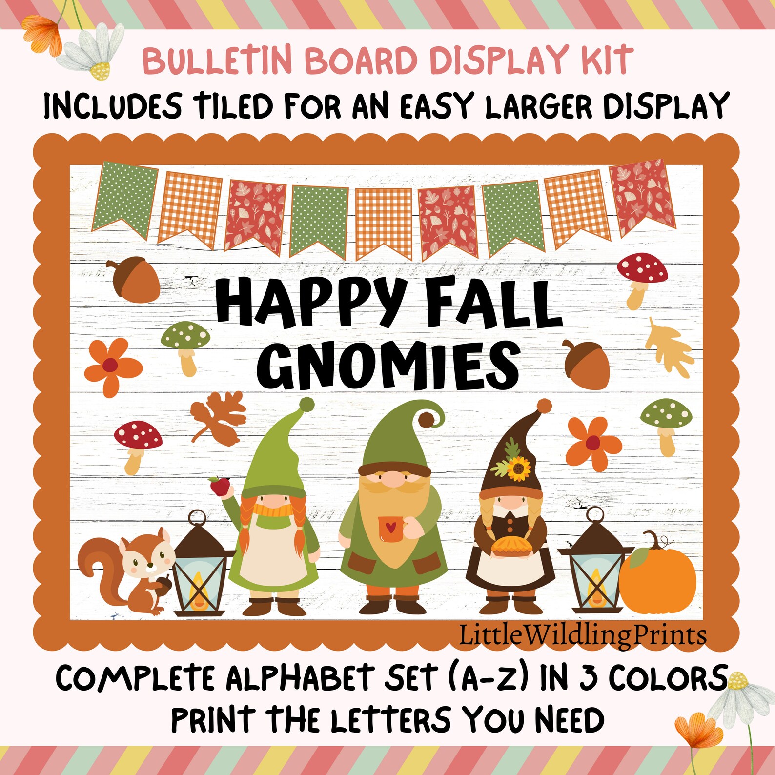 Fall Gnomes Thanksgiving Harvest Autumn Bulletin Board - Etsy