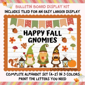 Fall, Gnomes, Thanksgiving, Harvest, Autumn, Bulletin Board Kit - Etsy