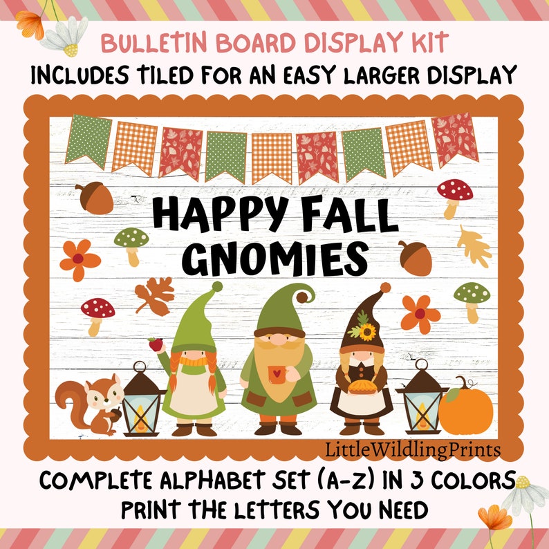 Fall Gnomes Thanksgiving Harvest Autumn Bulletin Board - Etsy
