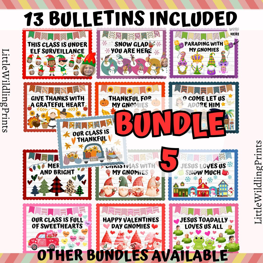 Holiday Classroom Bulletin Board Bundle, Winter Decor (CANVA) - Etsy