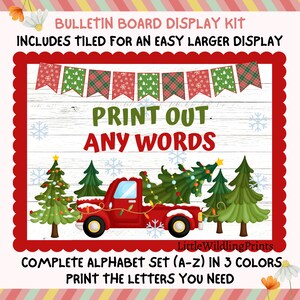 Christmas, Tree, Truck, Christmas Bulletin Board Kit - Etsy