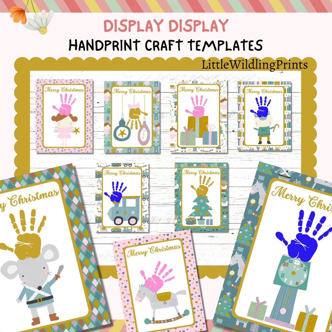 9 Nutcrackers Christmas Craft Handprint Class Bulletin Board Printable ...