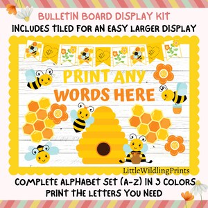 Spring Bees Welcome to Our Hive Bulletin Board Display Custom Any Words ...