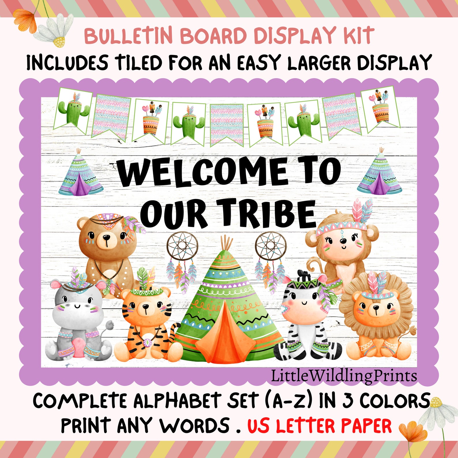 Back to School Bulletin Board Our Tribe Welcome New Display - Etsy