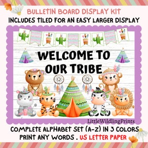 Back to School Bulletin Board Our Tribe Welcome New Display Kit Custom ...