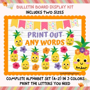 Sweet Summer Bulletin Board, Pineapple Fruit Class Names End of Year ...