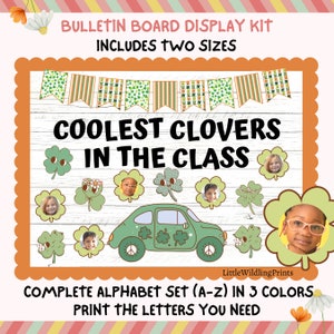 Coolest Clovers Blessed Bulletin Board, Retro Groovy St Patricks Day ...