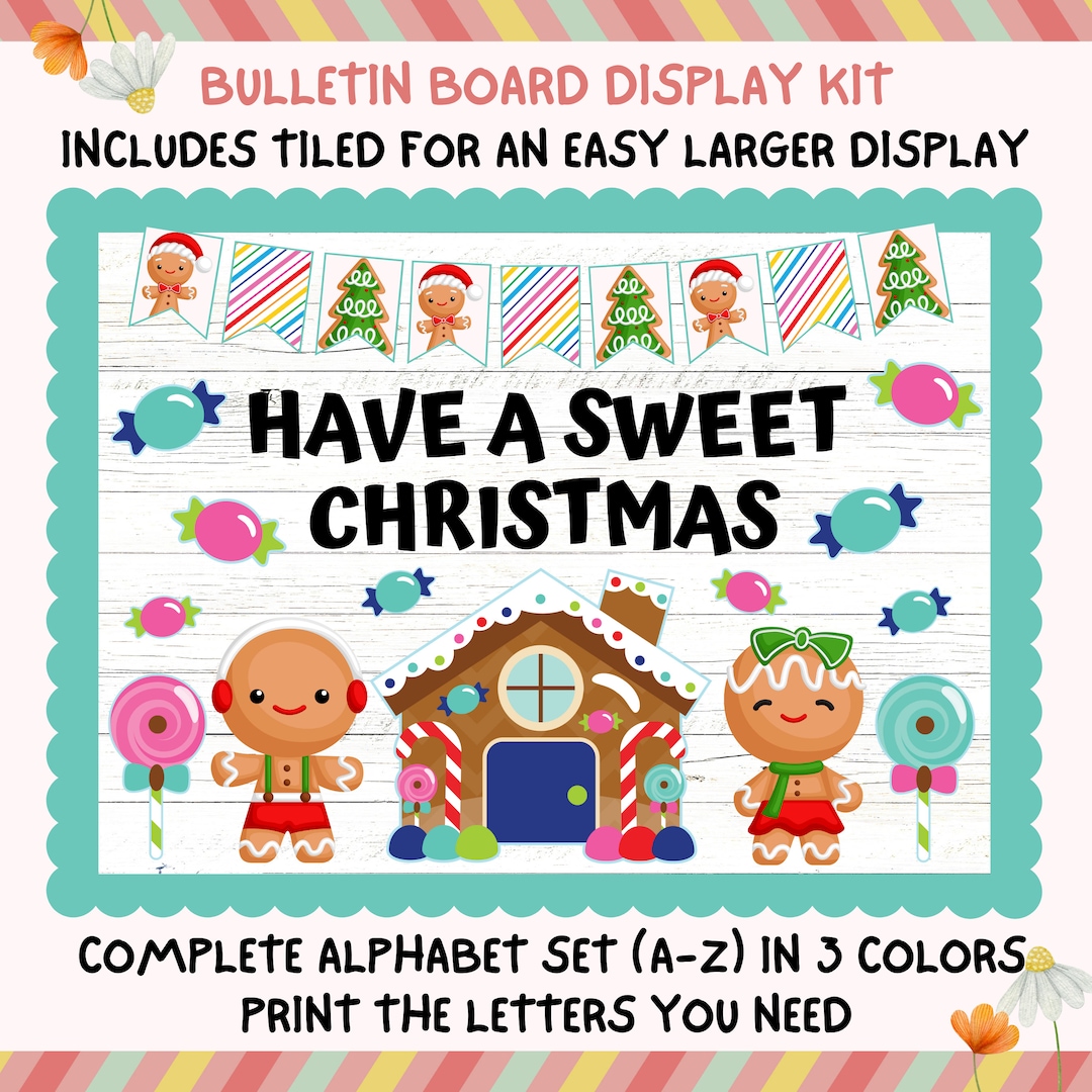 Christmas, Gingerbread, Bulletin Board Kit, December - Etsy