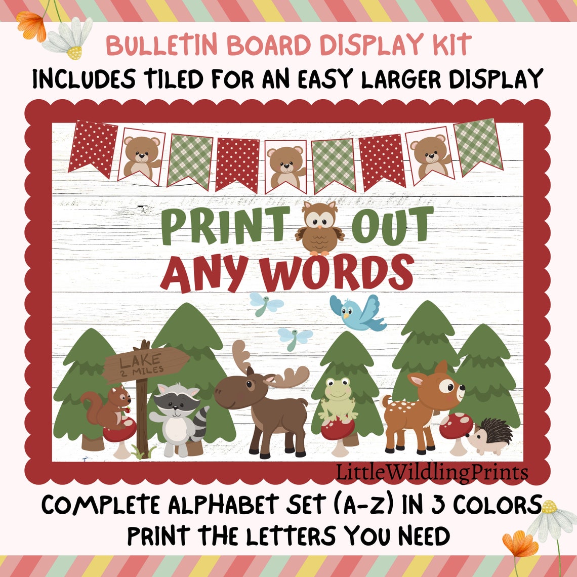 Woodland Animals Library Bulletin Board Kit, Adventure Campers Ranger ...