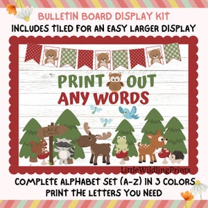 Woodland Animals Library Bulletin Board Kit, Adventure Campers Ranger ...