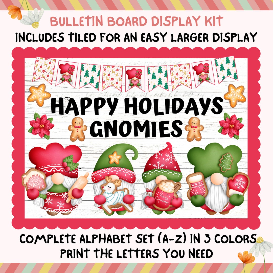Christmas, Gnomes, Festive, Baking, Holidays Bulletin Board Kit ...
