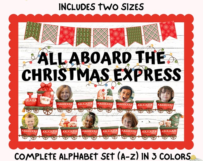 Bulletin Board Kit | Christmas Board | Jingle Bell | Train Hat Student ...