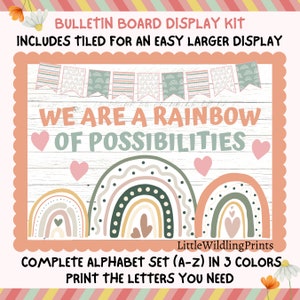 Boho Themed Bulletin Board Rainbow of Possibilities Motivational ...