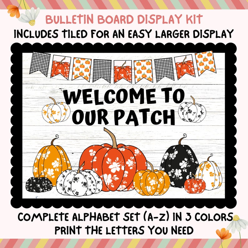 Black and White Pumpkins Bulletin Board Kit Fall Halloween - Etsy