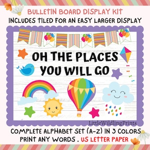 Hot Air Balloon Summer Graduate Bulletin Board Rainbow - Etsy