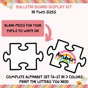Fit Together Jigsaw Puzzle Pieces Bulletin Board Kit, Back to School ...