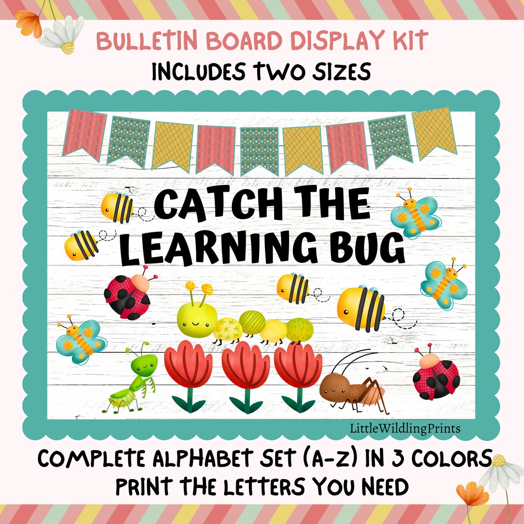 Bugs Insects Bulletin Board Kit, Spring Summer Learning Bug Class Decor ...