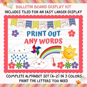 Weather Bulletin Board Kit, Rain Sun Sunshine Grow Together Rainbow ...