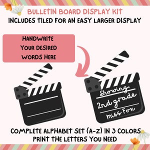 Lights Camera Action Back to School Bulletin Board Kit, Theatre Movie ...