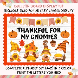 Thanksgiving Gnomies, Fall, Gnomes, Give Thanks, Bulletin Board Kit - Etsy