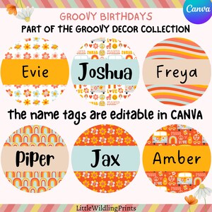 Groovy Classroom Birthdays, EDITABLE, Rainbow Boho Retro 70s Theme ...