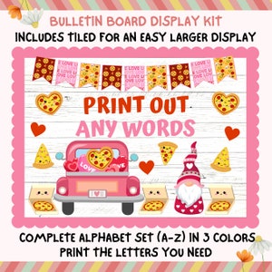 Valentines, Truck, Pizza, February, Valentines Day Bulletin Board Kit ...