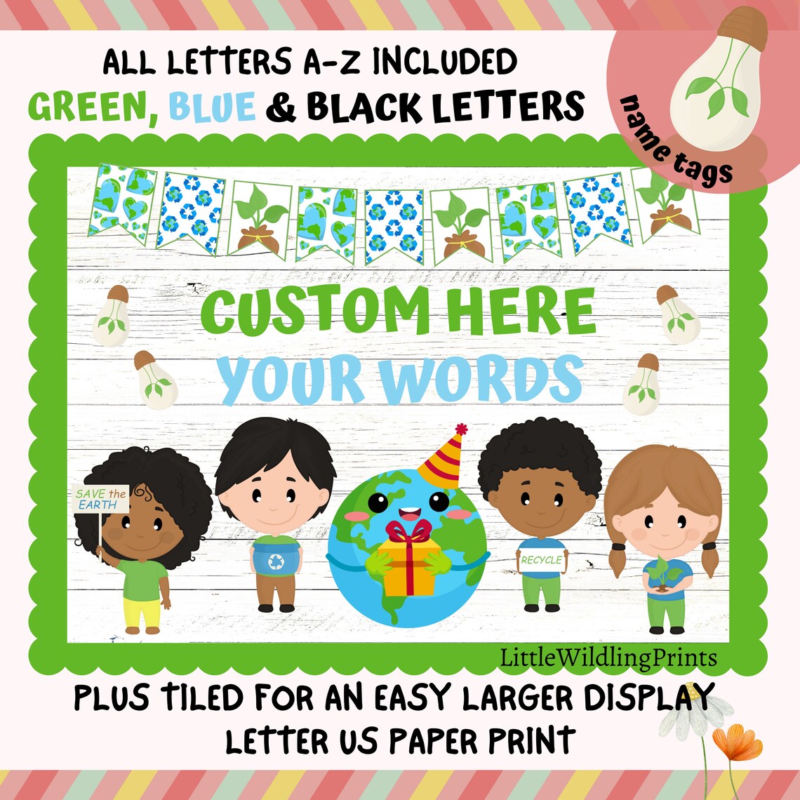 Earth Day World Bulletin Board Planet Invest Recycle Display - Etsy