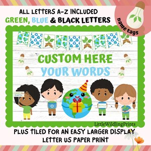 Earth Day World Bulletin Board Planet Invest Recycle Display Kit Custom ...
