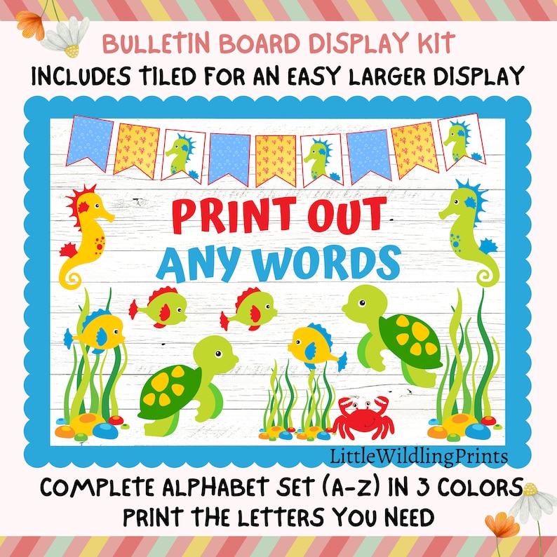 Under the Sea Bulletin Board Kit Sea Animals Ocean Fish - Etsy