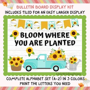 Summer Truck Bulletin Board Kit - Sunflowers Pickup Bloom Theme ...