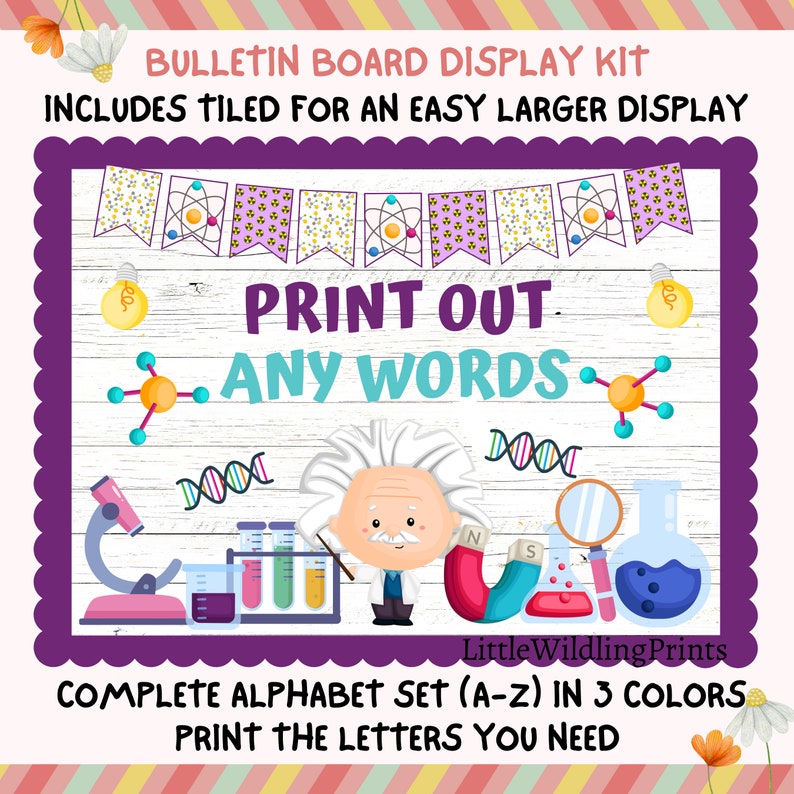 Science Bulletin Board Subject Scientist Experiment Display Kit Custom ...