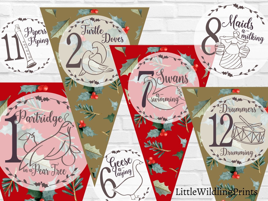 12 Days of Christmas, Bulletin Board Banner, Bunting - Etsy
