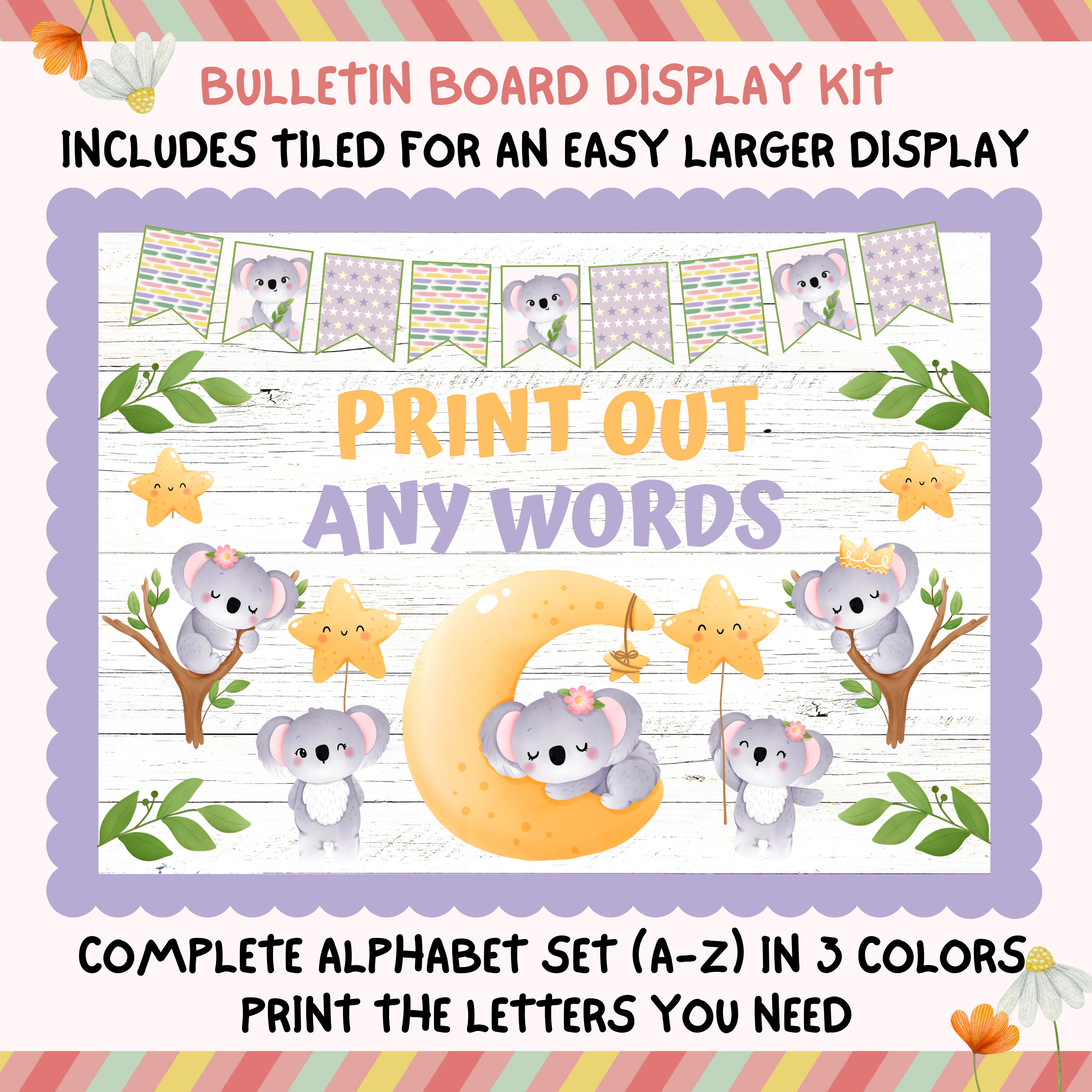 Koala Bulletin Board Kit, Australia Animals Wildlife Bear Star Animal ...