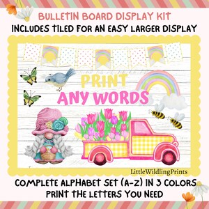 Spring Has Arrived Gnome Truck Bulletin Board Display Kit Custom Any ...