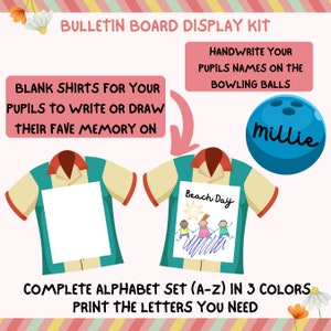 End of Year Memories Bulletin Board, Bowling Strike Bulletin, Summer ...