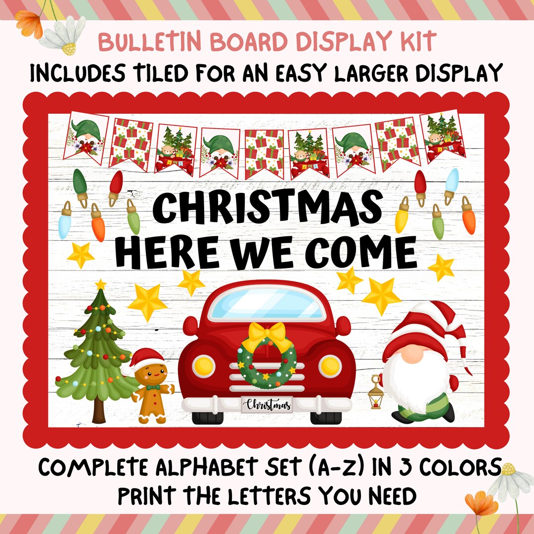 Christmas, Car, Gnome, Bulletin Board Kit, December - Etsy