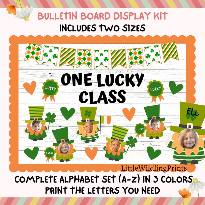 Leprechaun Bulletin Board St Patricks Day Bulletin Board Kit - Etsy