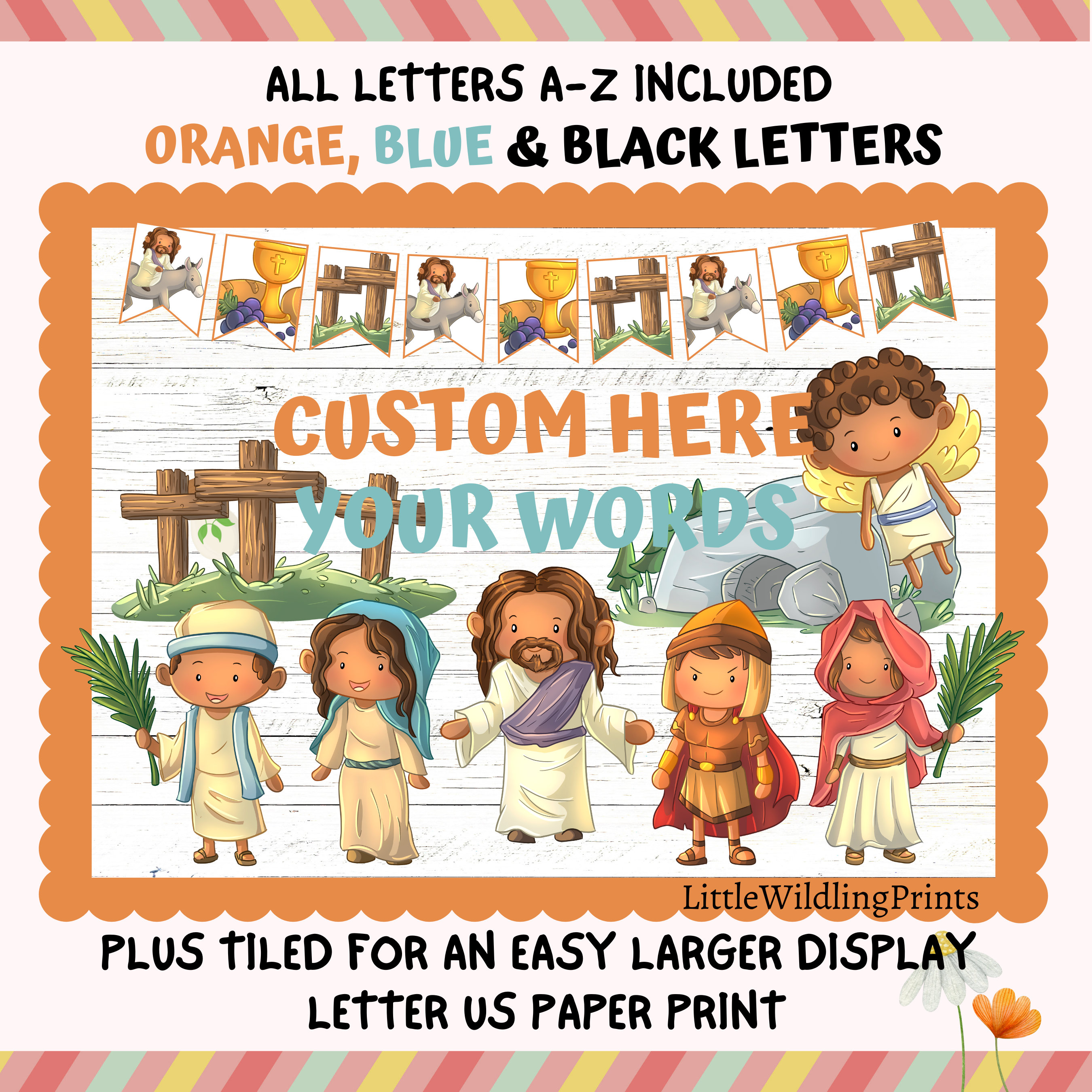 Easter Story Bulletin Board Kit, Jesus Resurrection Decor (printable ...
