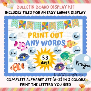 Summer Countdown Bulletin Board Kit, End of Year Bulletin Board, Fish ...