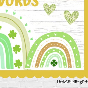 St Patricks Day Boho Rainbows Class Lucky Blessed Bulletin | Etsy