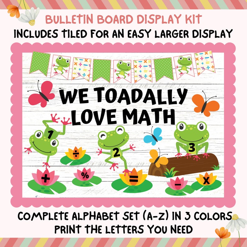 Math Bulletin Board Kit Frogs Toads Subject Problem Solver - Etsy