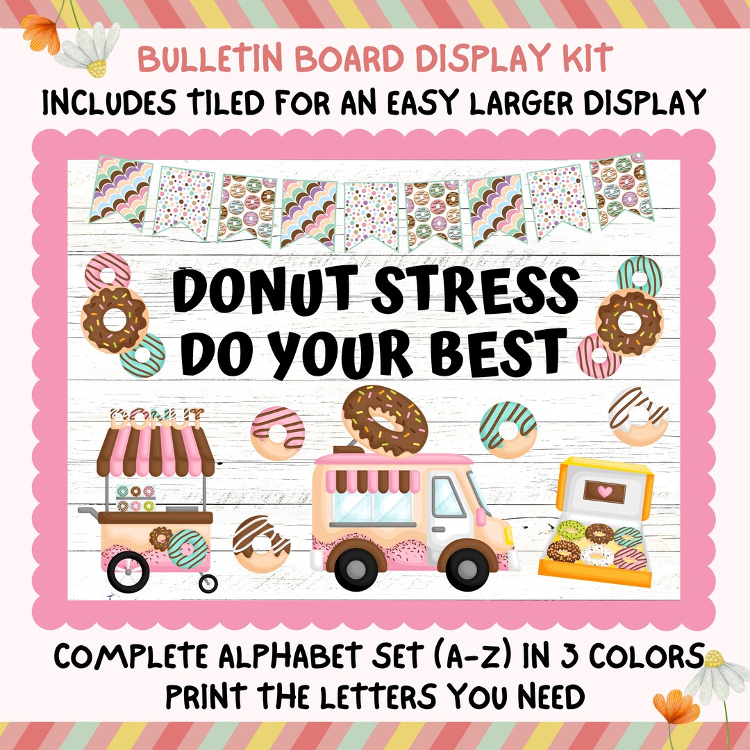 Donut Truck Summer Bulletin Board Kit, Be Happy Do Your Best Sprinkles ...