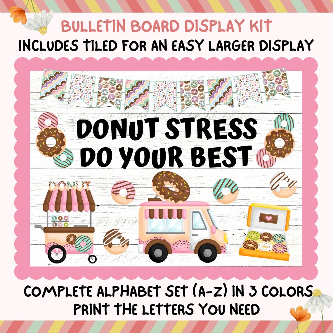 Donut Truck Summer Bulletin Board Kit Be Happy Do Your Best | Etsy